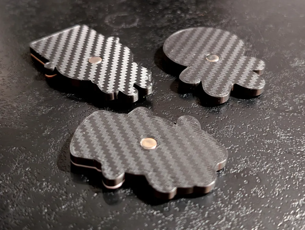 Cute Christmas Magnets Pt. 6 - layered & embossed! - Free 3D Print ...