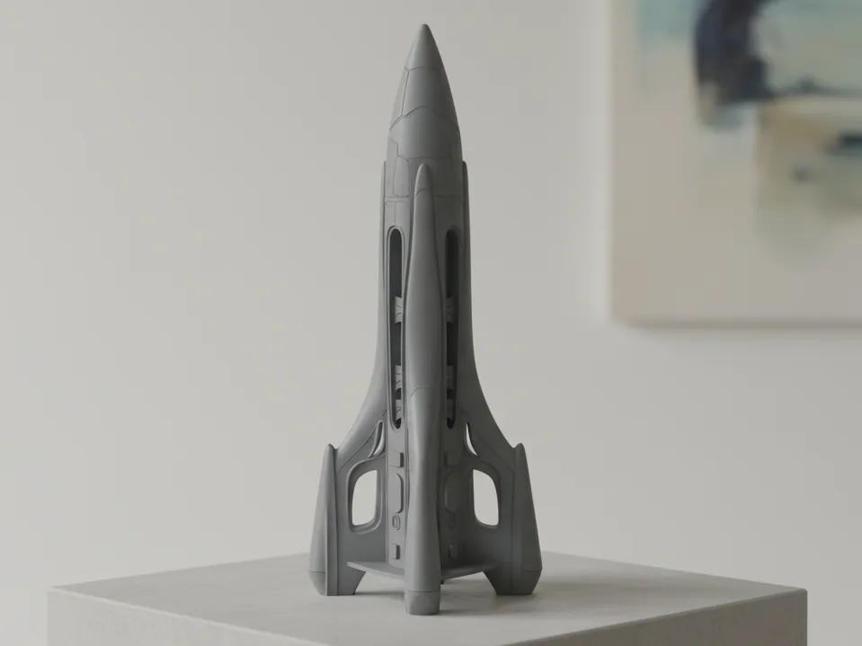 Sleek Art Deco Sci-Fi Rocket Display Model by Juganof MakerWorld ...