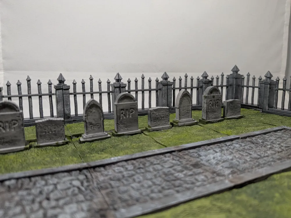 Graveyard fence wall tile (OpenLOCK system) - Free 3D Print Model ...