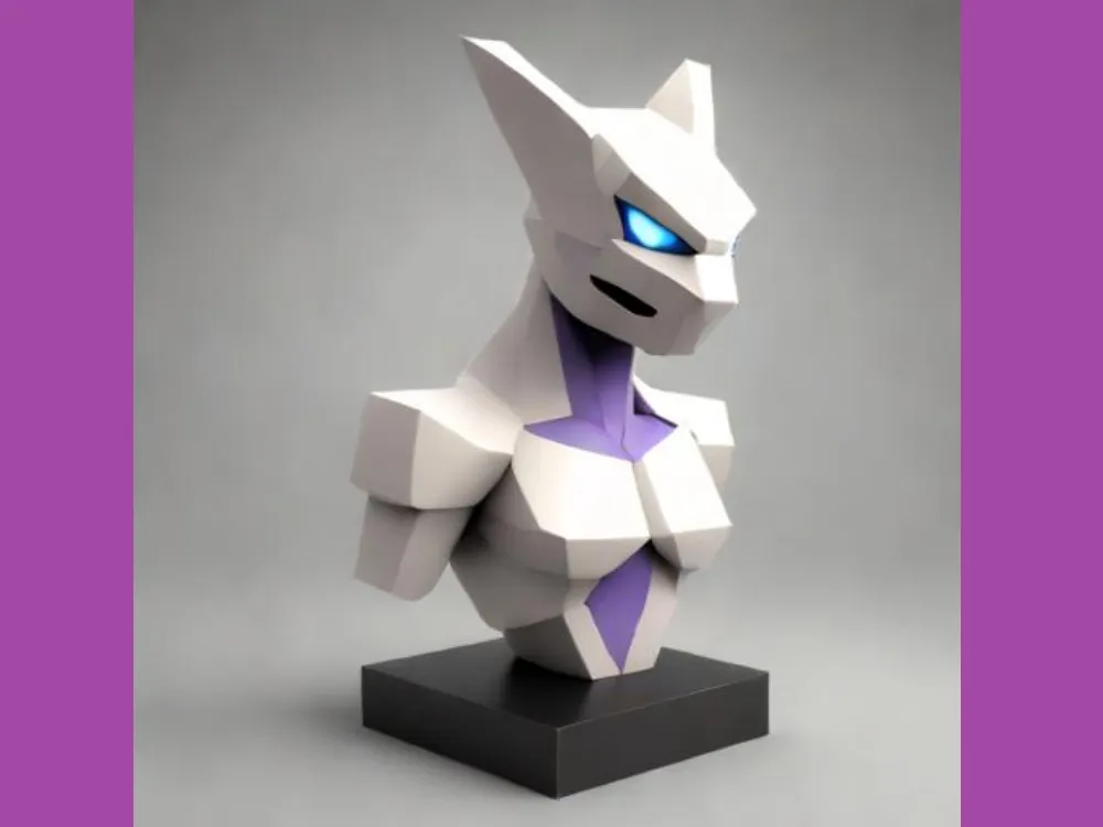 Lowpoly Pokemon - Mewtwo by SwotariCZ - MakerWorld