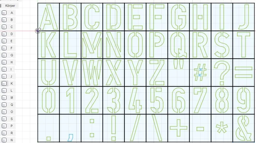 Stencil Font DIN Complete Alphabet and Numbers by toppsi krett ...