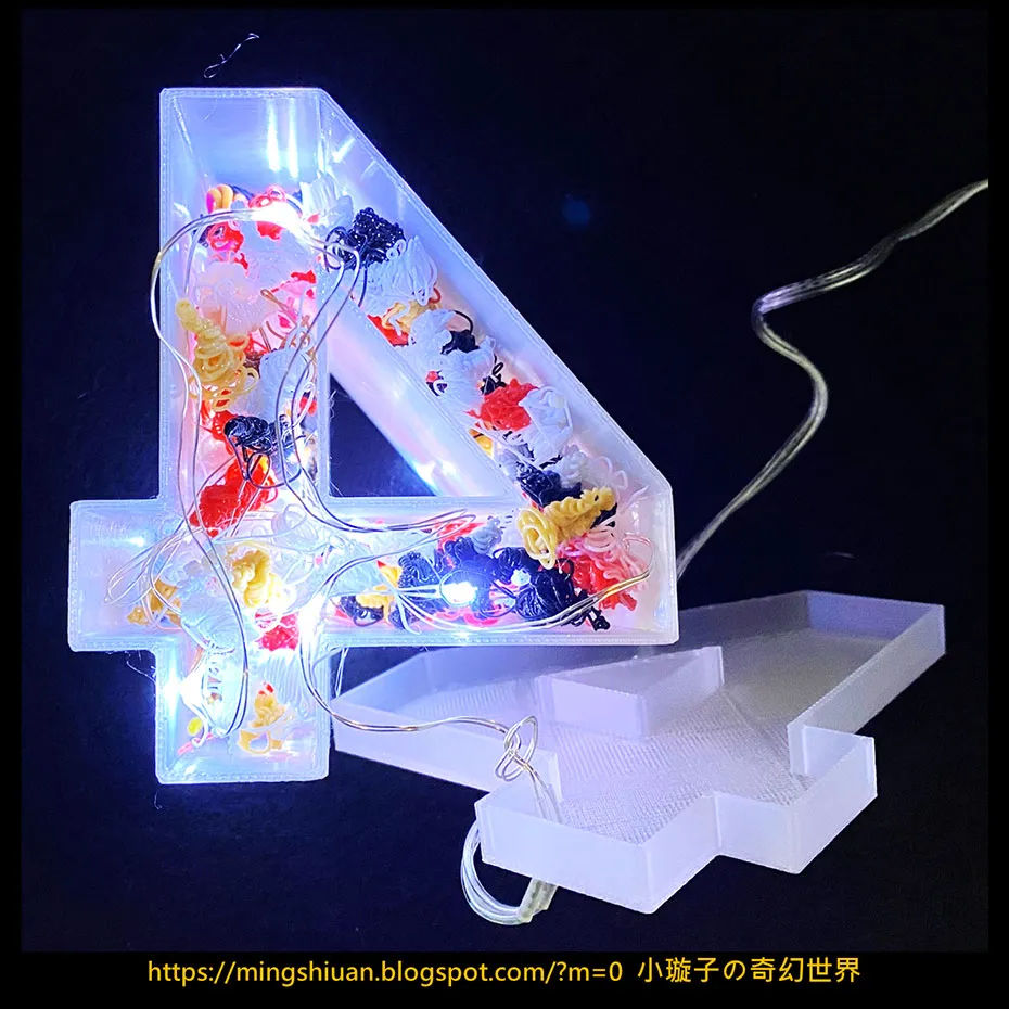 Number 4 Scrap storage box / Number light box by mingshiuan99 MakerWorld: Download Free 3D Models