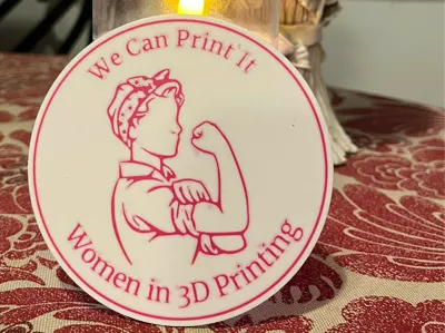 Women in 3d Printing Coaster - Free 3D Print Model - MakerWorld