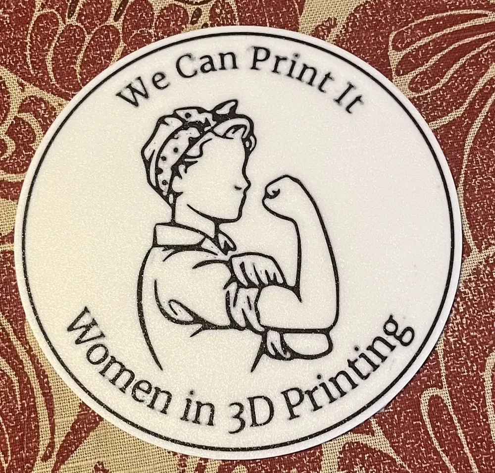 Women in 3d Printing Coaster - Free 3D Print Model - MakerWorld