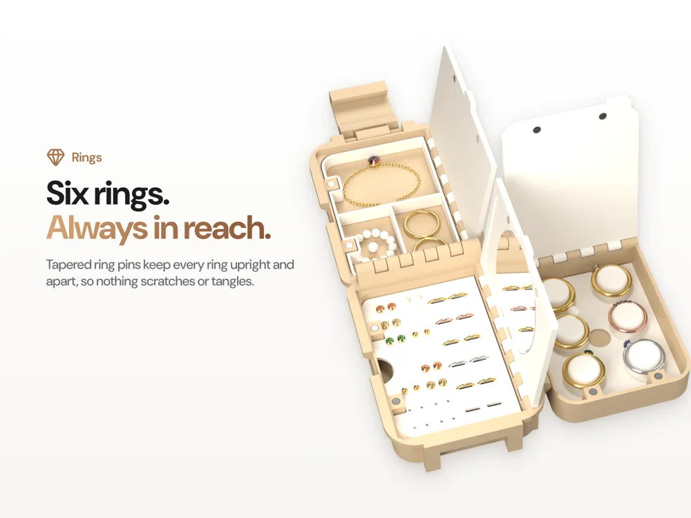 Trifold Pro Jewelry – Jewelry Box with Mirror - Free 3D Print Model ...