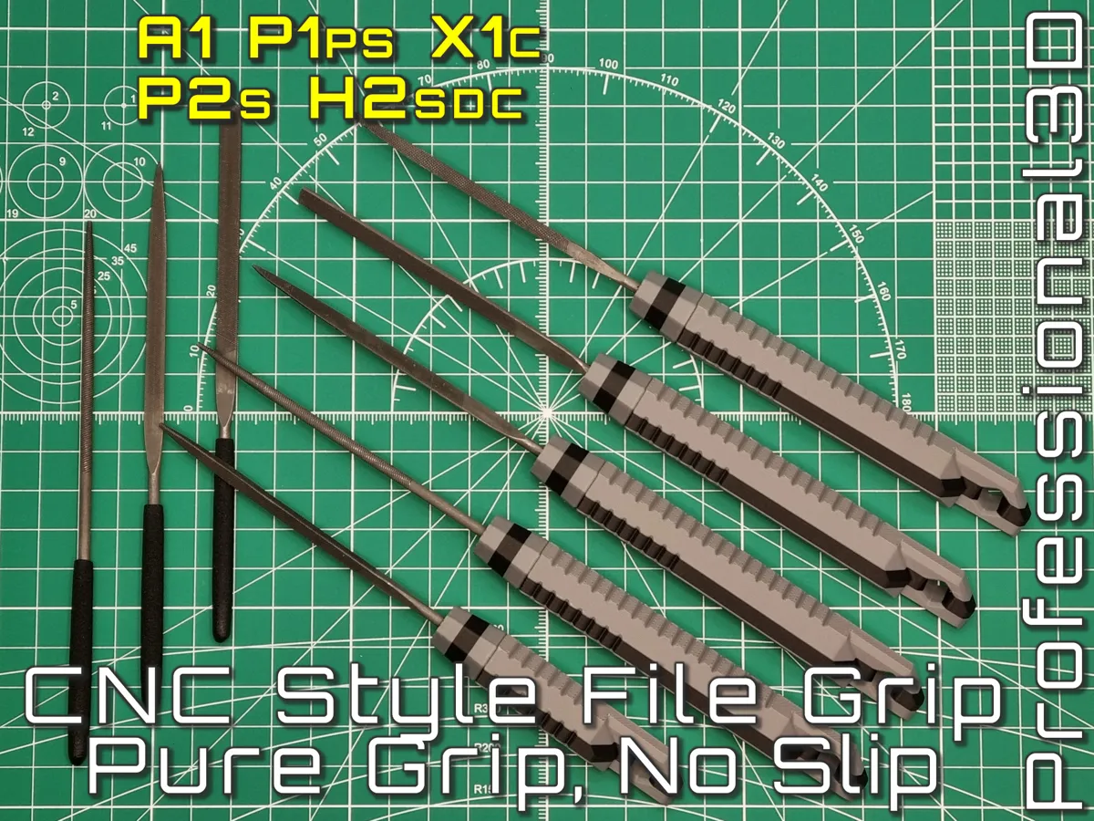 CNC Style Needle File Set Grip ⧸ File And Clean - Free 3D Print Model ...