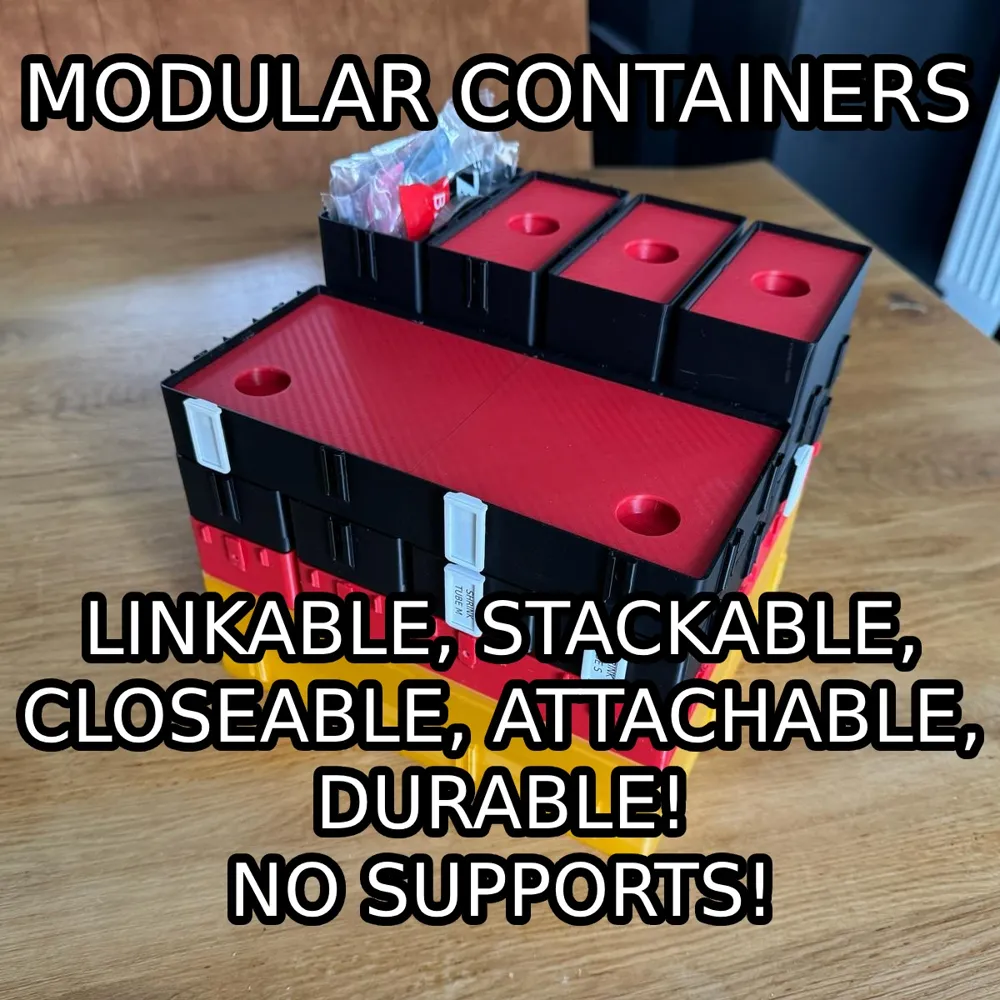 Modular extendable containers - V1 by b03tz3D - MakerWorld