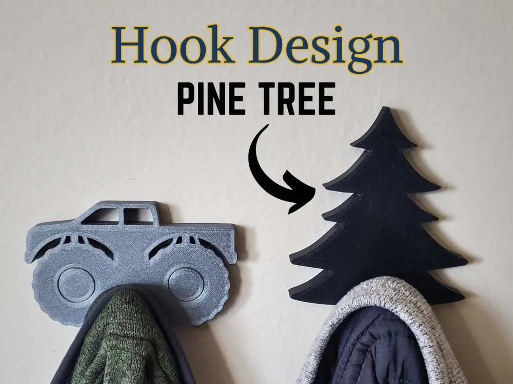 Pine Tree Coat Hook - Universal Wall Mount Hook by Ziggy MakerWorld ...
