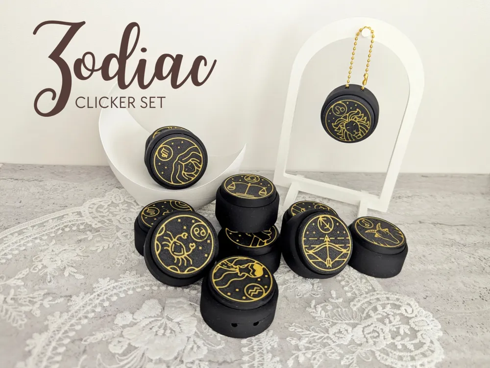 Zodiac Clickers – 12 Sign Fidgets / Keychains by Plushie MakerWorld ...