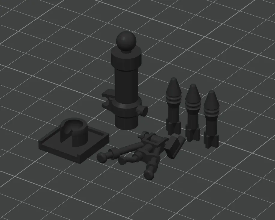 LEG0 Minifigure Weapon Mortar Tube brick by BoringThings - MakerWorld