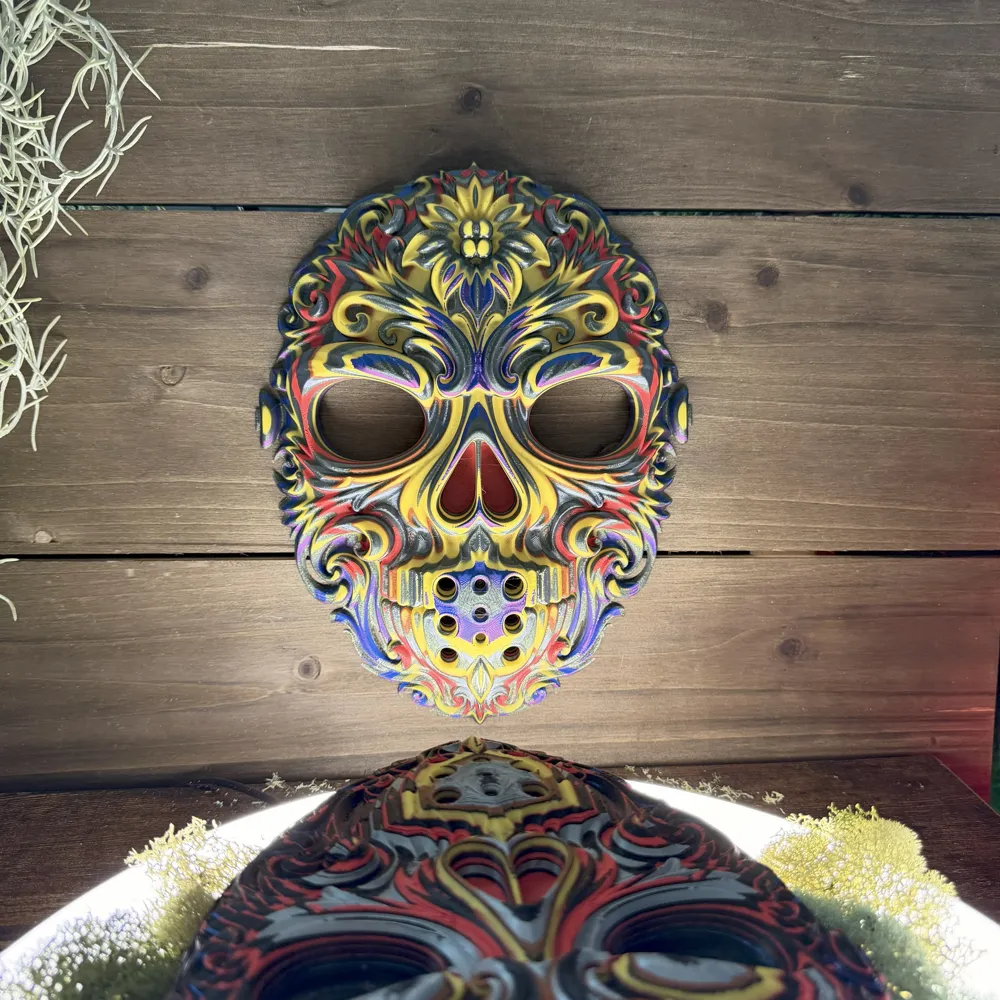 sugar skull Jason mask Halloween decor 7hr print - Free 3D Print Model ...