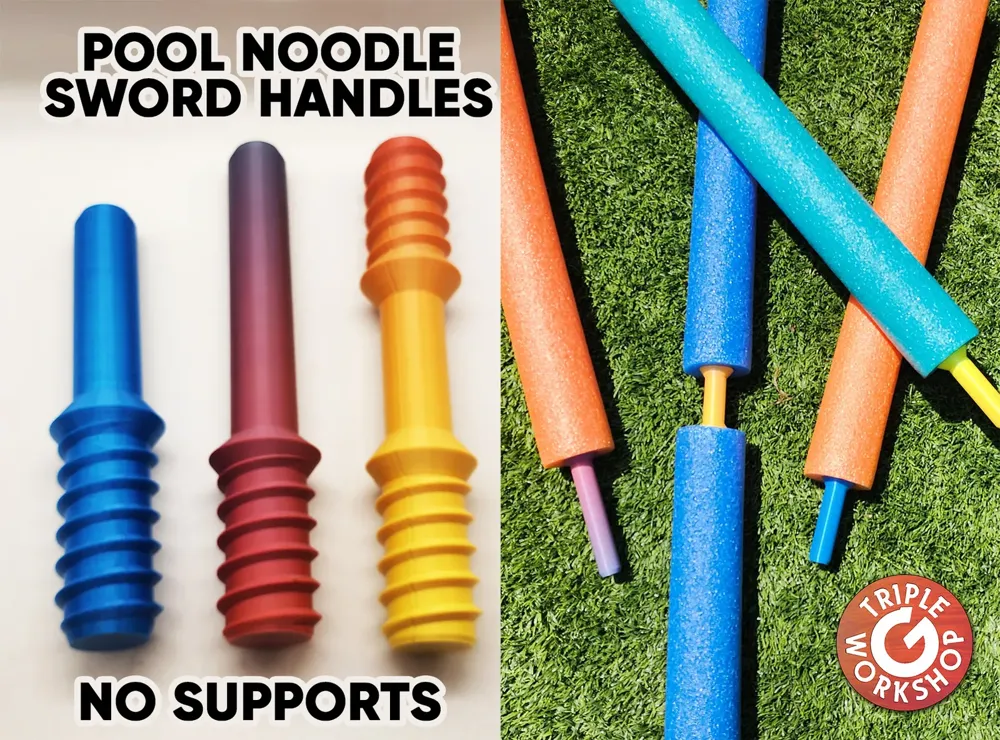 Pool Noodle Sword Handles - No Supports by TripleGWorkshop - MakerWorld