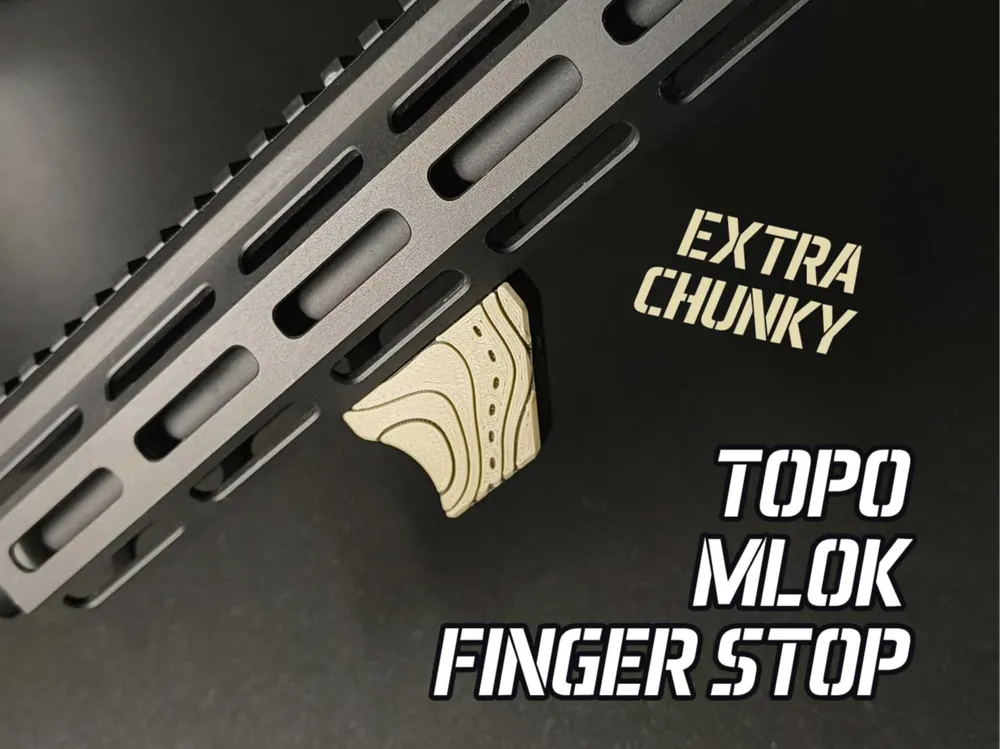 M-lok compatible finger-/handstop - topo pattern by samulski - MakerWorld