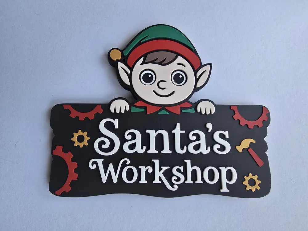 Elf Christmas Sign - Free 3D Print Model - MakerWorld