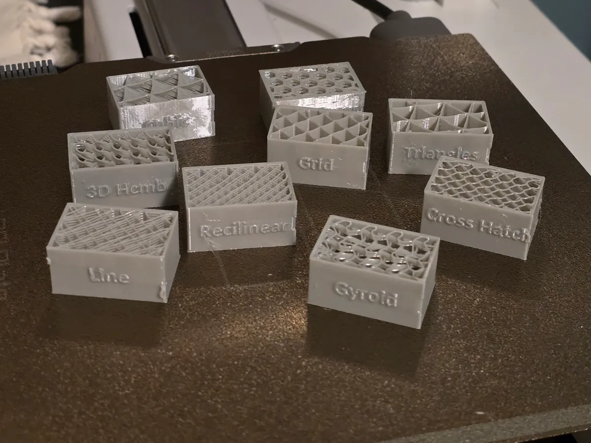TPU Infill Pattern Squish Test With Labels - Free 3D Print Model ...