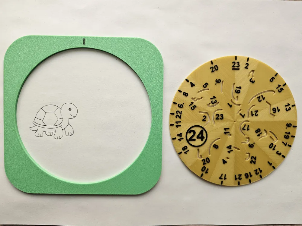 Twist Art 24 Turtle - Rotary Drawing Stencil - Free 3D Print Model ...