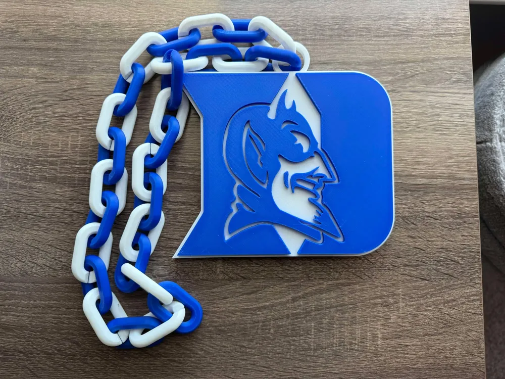 Duke Blue Devils Logo Oversized Necklace, Chain - Free 3D Print Model ...