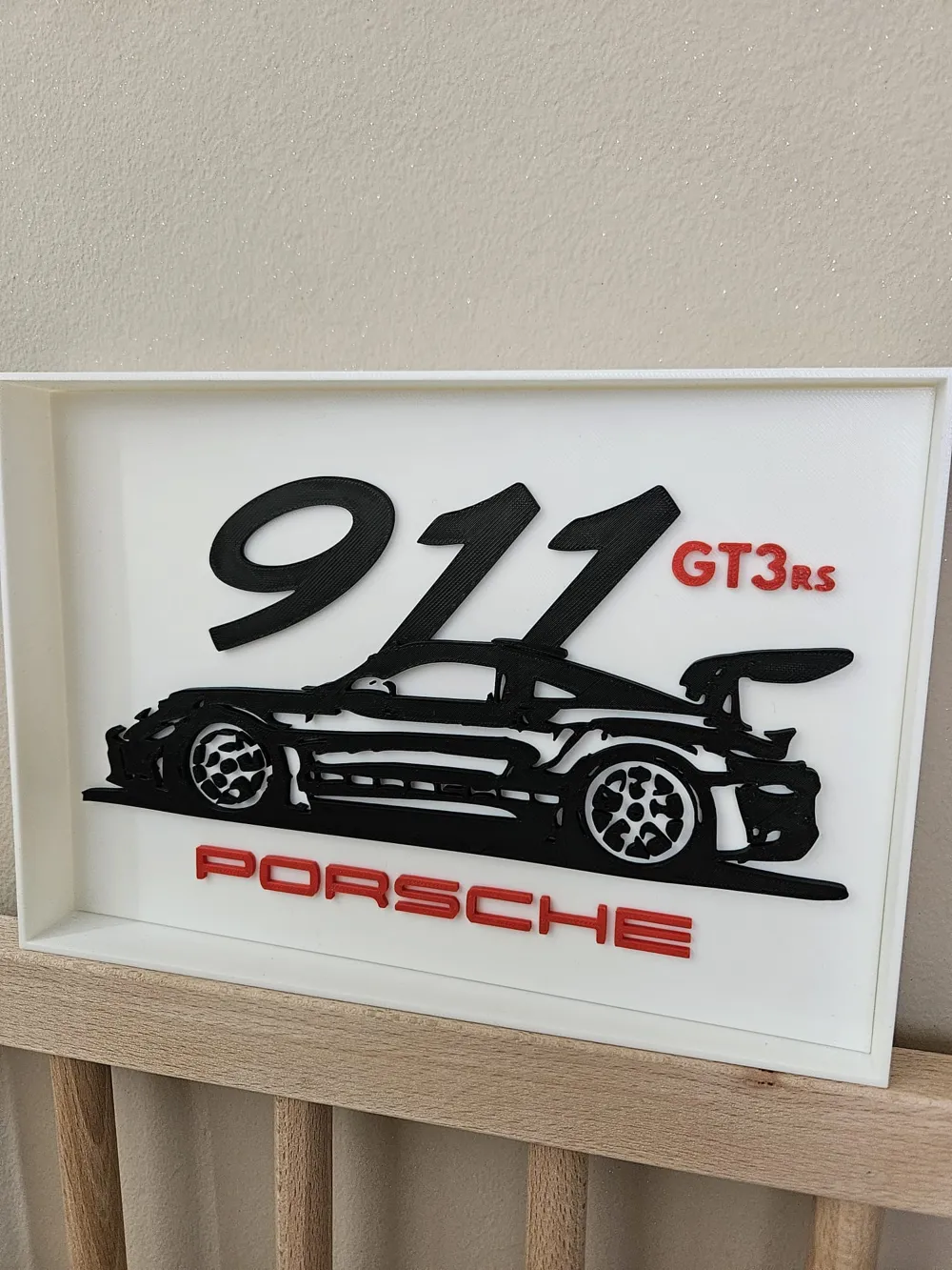Porsche 911 GT3 RS – 3D Printed Wall Art Frame - Free 3D Print Model ...