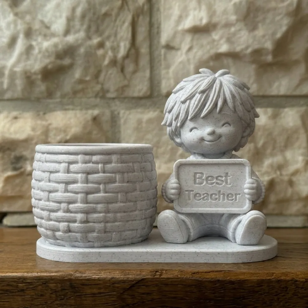 Boy Bloom & Believe Planter Editable Text - Free 3D Print Model ...