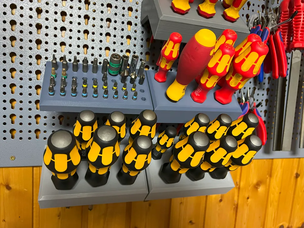 Screwdriver Bit Holder Cupboard Pegboard by MSThingsMakerWorld: Download Free 3D Models