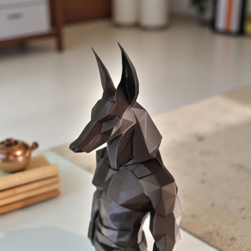 Minimalist Low Poly Anubis Statue - Free 3D Print Model - MakerWorld