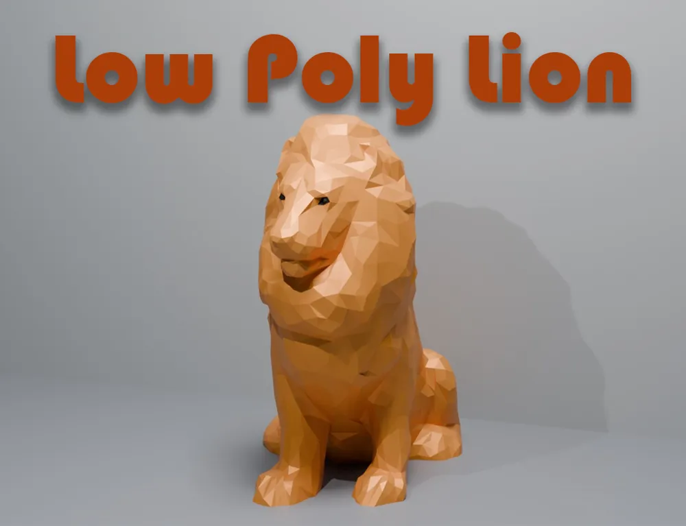 Low Poly Lion by Makers Manifest - MakerWorld
