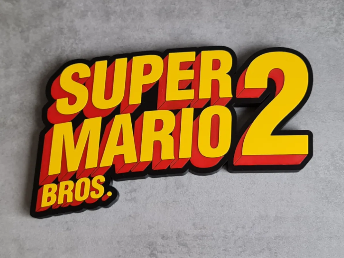 Super Mario Bros 2 Logo / Sign - Free 3D Print Model - MakerWorld
