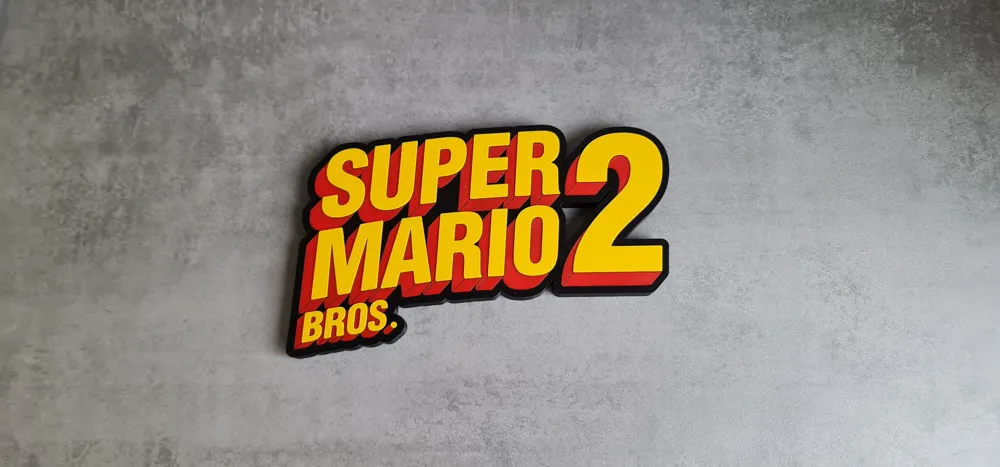 Super Mario Bros 2 Logo / Sign - Free 3D Print Model - MakerWorld