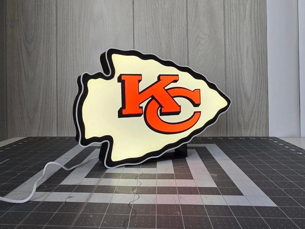 Kansas City Chiefs LED Lamp - Free 3D Print Model - MakerWorld