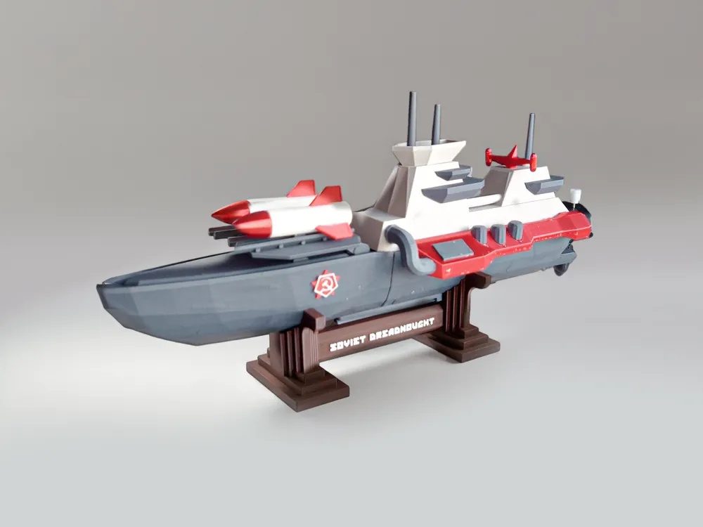 C&C Red Alert 2 Soviet Dreadnought – Boat Kit 010 - Free 3D Print Model ...