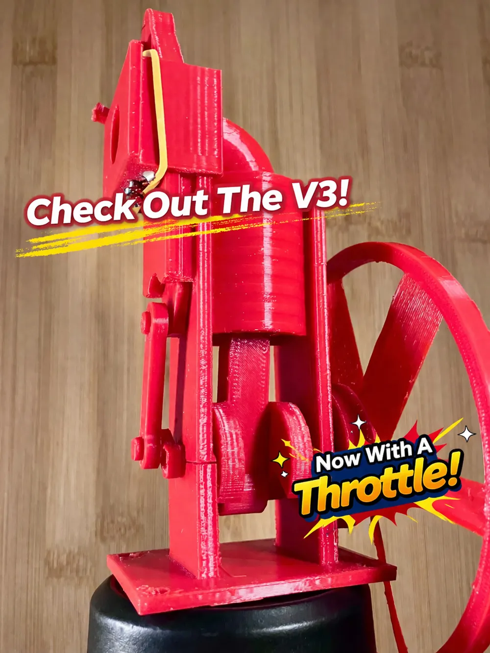 Small Vacuum/Air powered engine V2 - Free 3D Print Model - MakerWorld