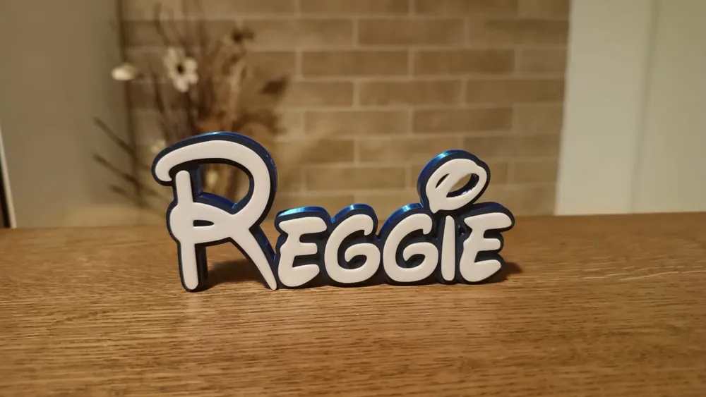 Reggie Name Disney Font - Free 3D Print Model - MakerWorld