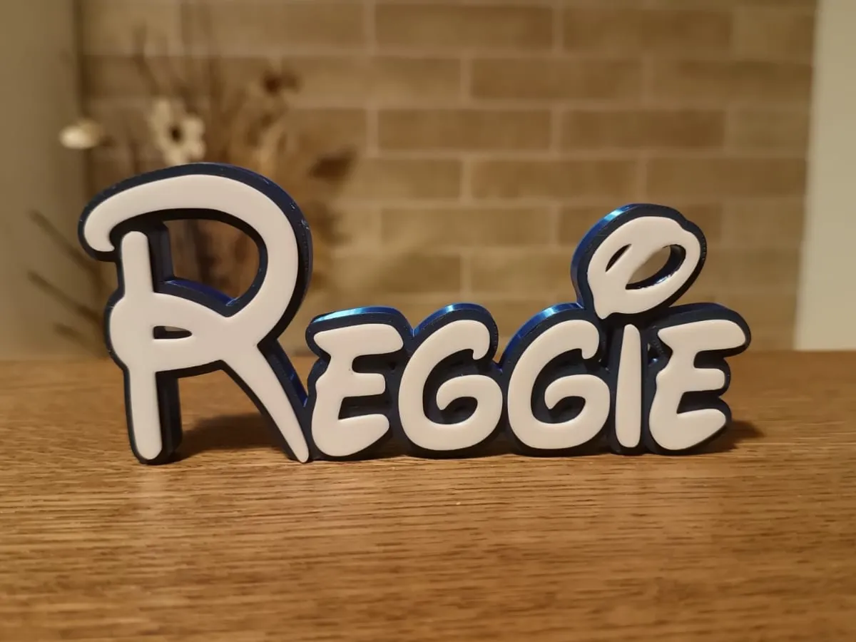 Reggie Name Disney Font - Free 3D Print Model - MakerWorld