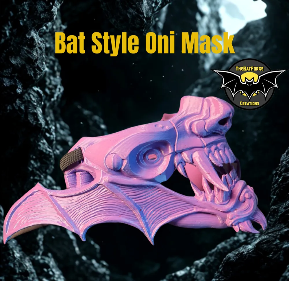 Bat style Oni Mask - Free 3D Print Model - MakerWorld