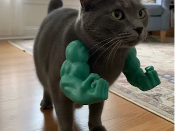 Hulk Arms Cat Remixed by Tiger prints MakerWorld: Download Free 3D Models