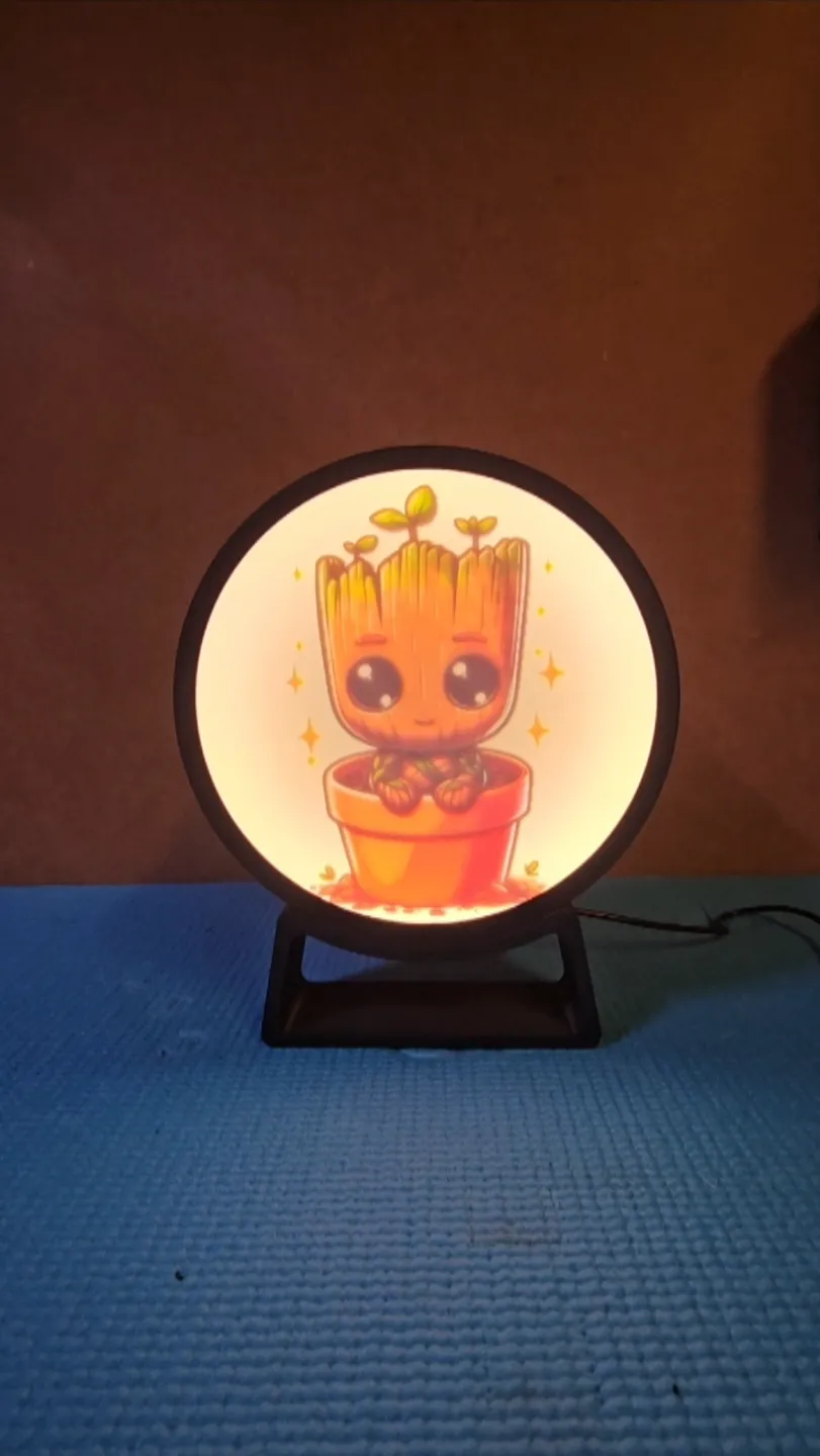 Baby Groot Lithophane Circle light box Insert by Cubic Craftsman ...