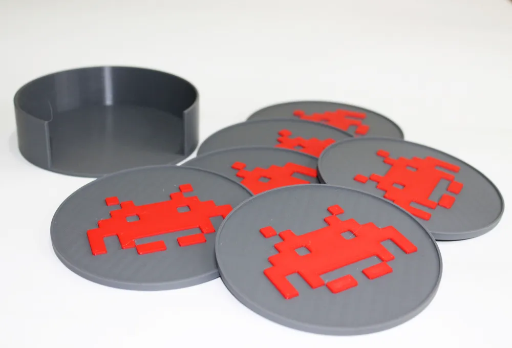 Space invaders coaster by Franchescor - MakerWorld