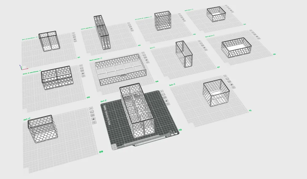Economical Hex/honeycomb pattern gridfinity bins by 駄目g - MakerWorld