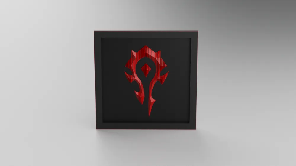 World of Warcraft Horde Orcs Spiked Lined Wallart - Free 3D Print Model ...