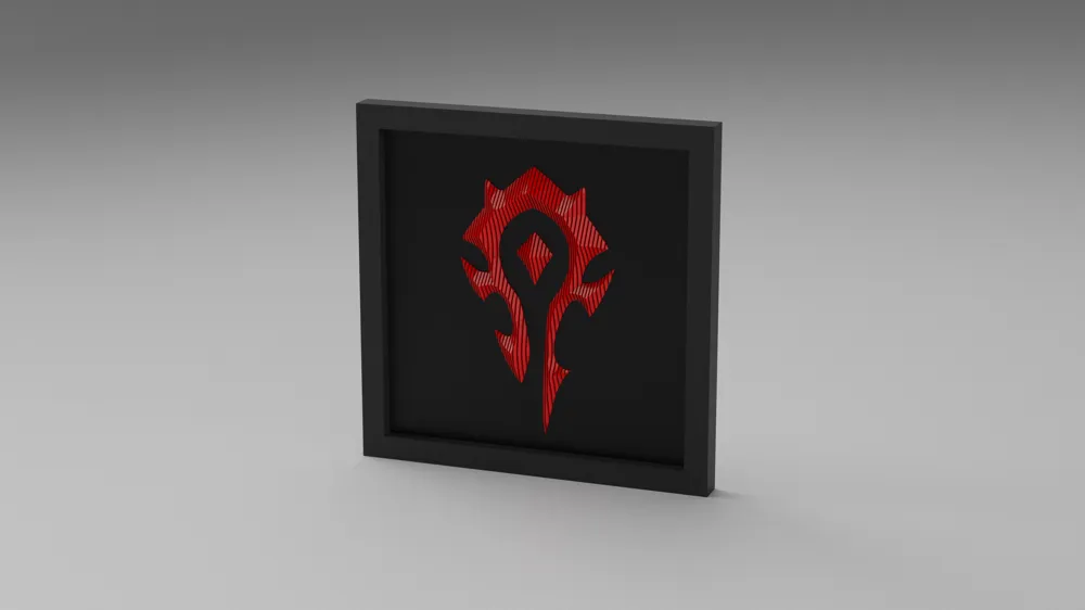 World of Warcraft Horde Orcs Spiked Lined Wallart - Free 3D Print Model ...