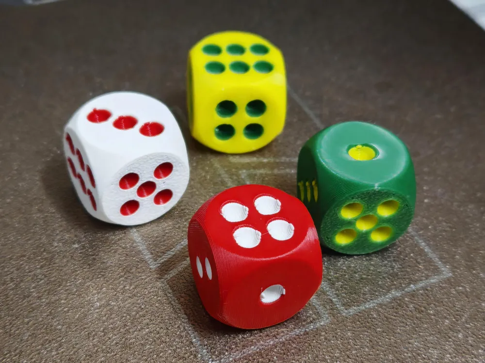 Two Color Dice Free 3d Print Model Makerworld