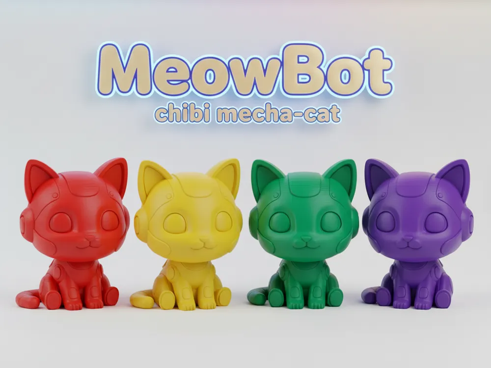 MeowBot (chibi mecha-cat) by SantaClaus MakerWorld: Download Free 3D Models