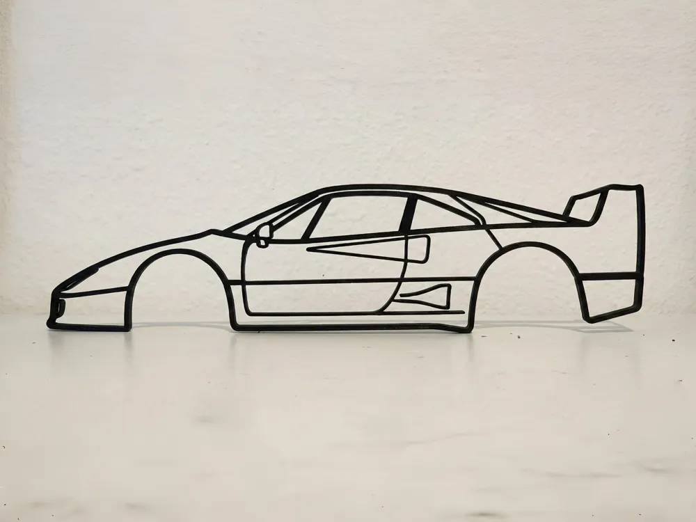 Ferrari F40 Wall Art - Free 3D Print Model - MakerWorld