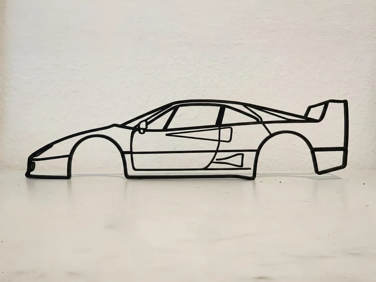 Ferrari F40 Wall Art - Free 3D Print Model - MakerWorld