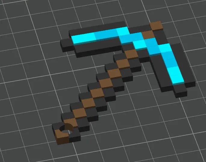 Minecraft Pickaxe Keychain (lowered edges) - Free 3D Print Model ...