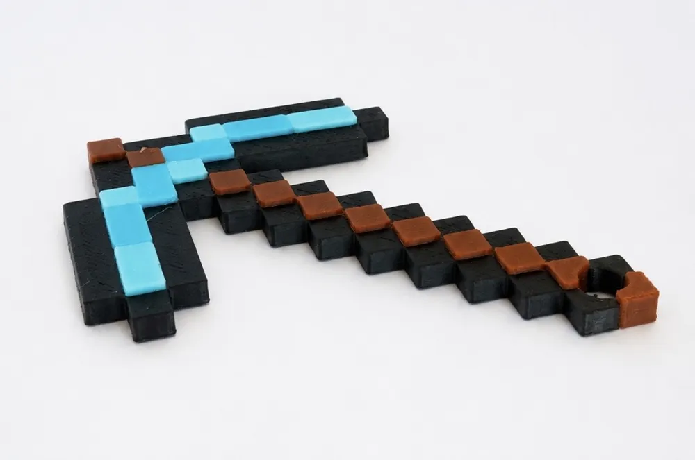 Minecraft Pickaxe Keychain (lowered edges) - Free 3D Print Model ...