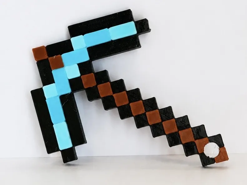 Minecraft Pickaxe Keychain (lowered edges) - Free 3D Print Model ...