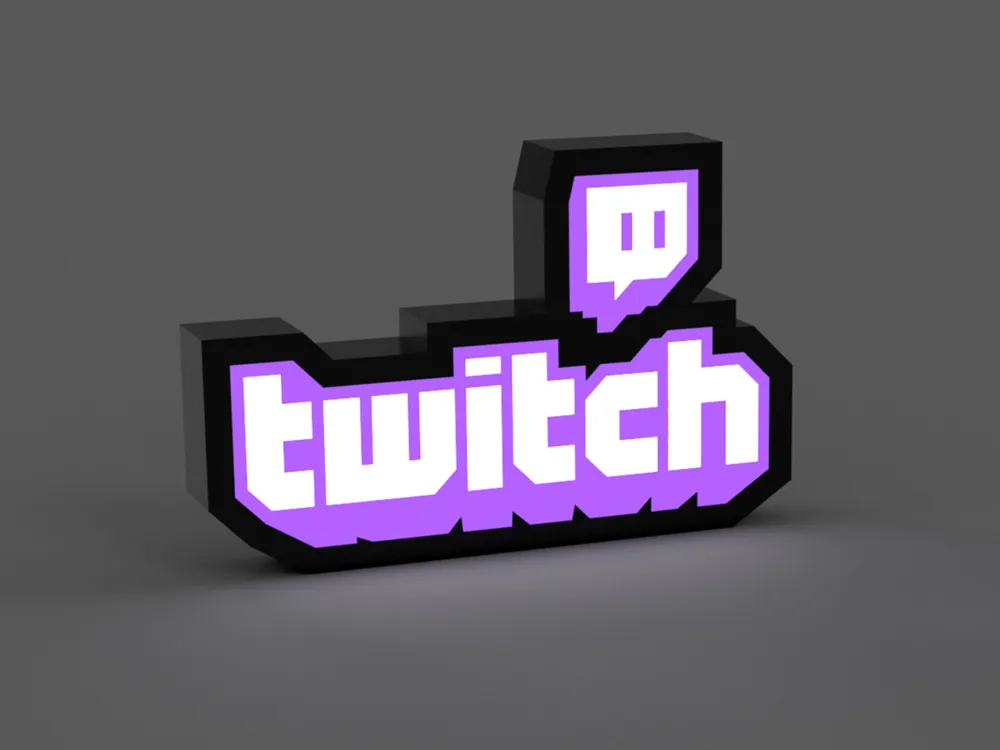 Twitch logo lightbox LED lamp by Lightbox Factory MakerWorld: Download ...
