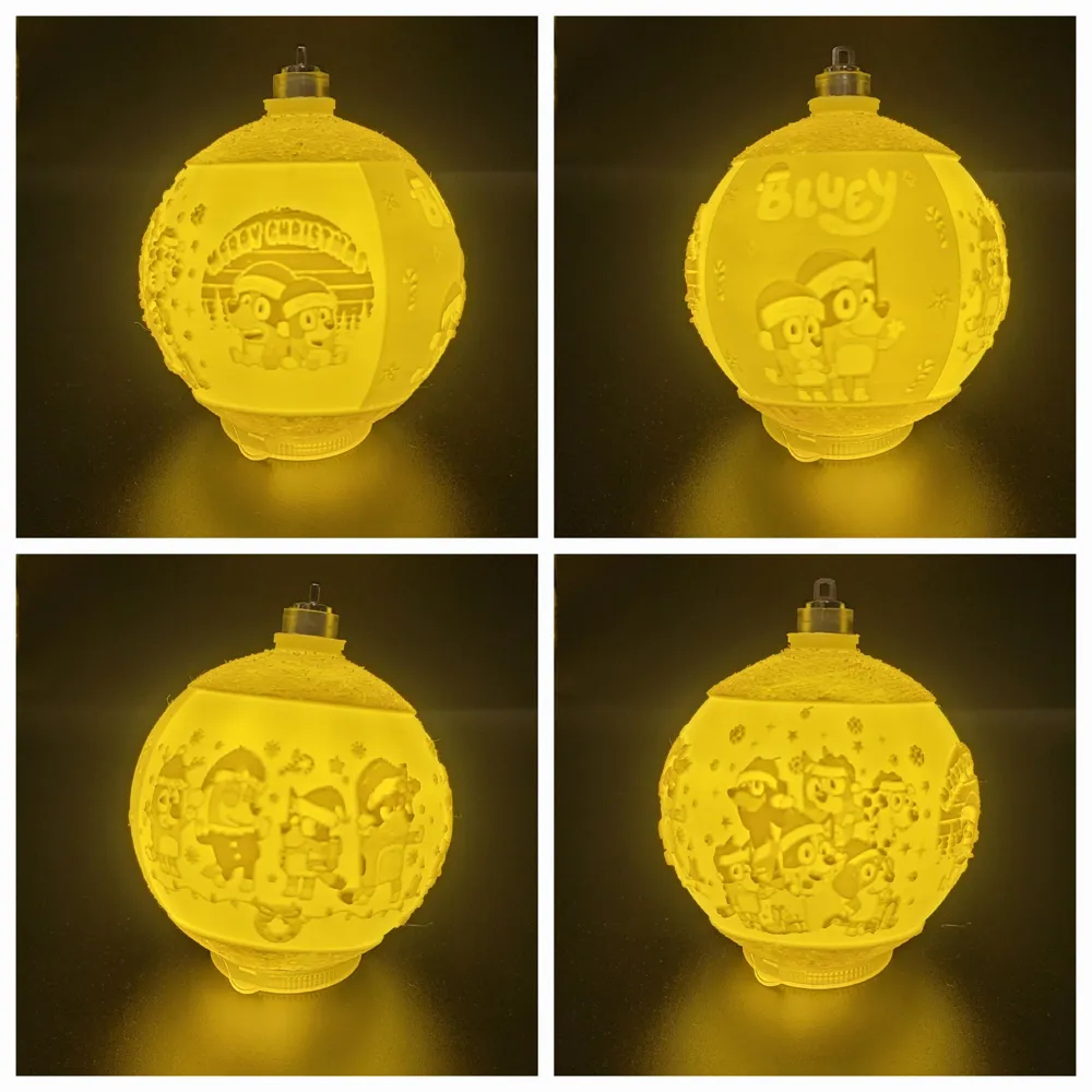 Bluey Lithophane Christmas Ornament - Free 3D Print Model - MakerWorld
