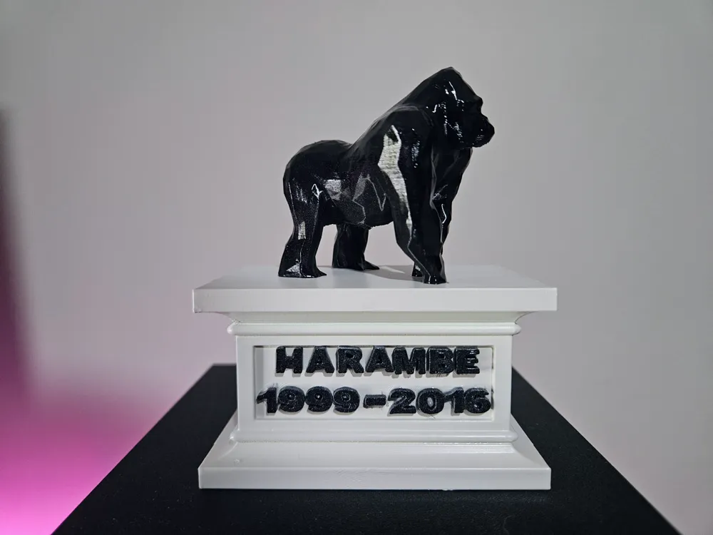 Low Poly Harambe Shrine Remixed by KidTurnsBlue - MakerWorld